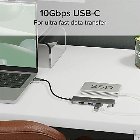 Plugable USB C Hub Multiport Adapter 4 In 1 100W Pass Through Charging USB C To HDMI 4K 60Hz