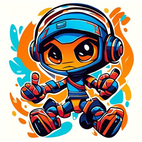 Premium Vector Creative Cascade Little Robot Vector Overflowing With