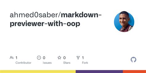 GitHub Ahmed Saber Markdown Previewer With Oop