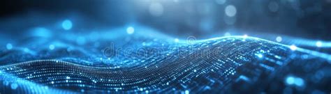 Abstract Digital Data Wave With Blue Light Stock Illustration Illustration Of Cyberspace