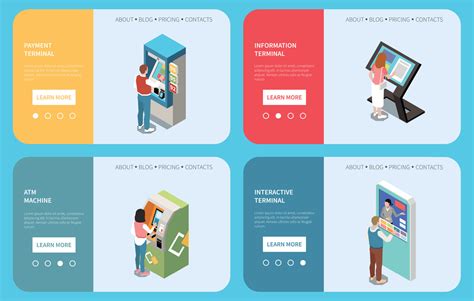 Isometric Self Service Terminals Banners 13567731 Vector Art At Vecteezy