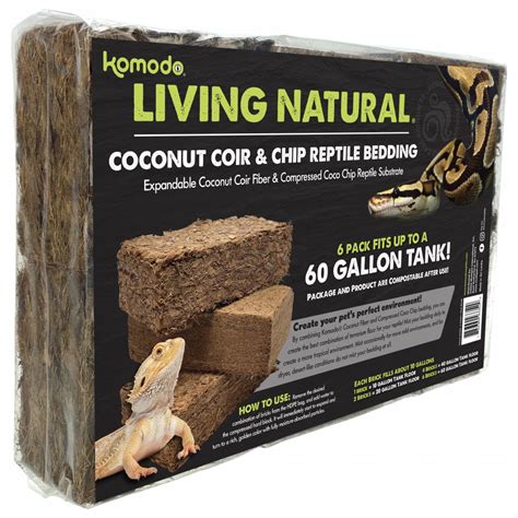 Coconut Coir Peat And Chip Bedding Combo 6pk Komodo Reptile