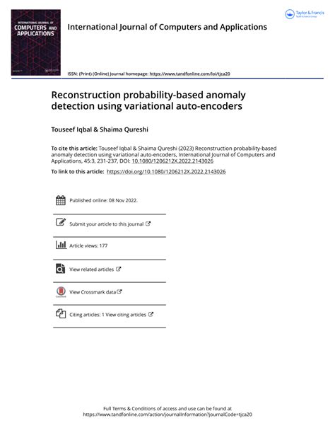 PDF Reconstruction Probability Based Anomaly Detection Using Variational Auto Encoders