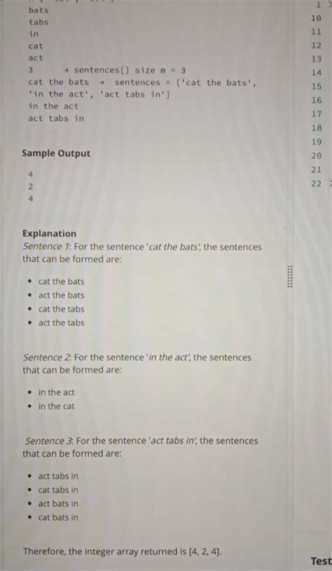 Solved How Many Sentences Given An Array Of Words And Chegg