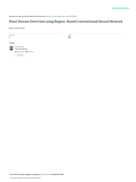 9 Plant Disease Detection Using Region Based Convolutional Neural Network Pdf Machine