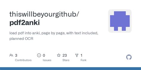 GitHub Thiswillbeyourgithub Pdf Anki Load Pdf Into Anki Page By Page With Text Included