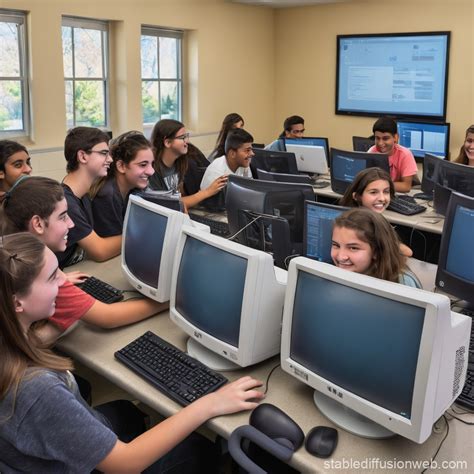 Students Receiving Computer Classes Stable Diffusion Online