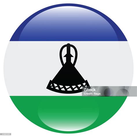 레소토 국기입니다 플래그 아이콘입니다 표준 색상 원 아이콘 플래그입니다 컴퓨터 일러스트레이션 디지털 일러스트레이션 벡터 일러스트 레이 션입니다 0명에 대한 스톡 벡터 아트