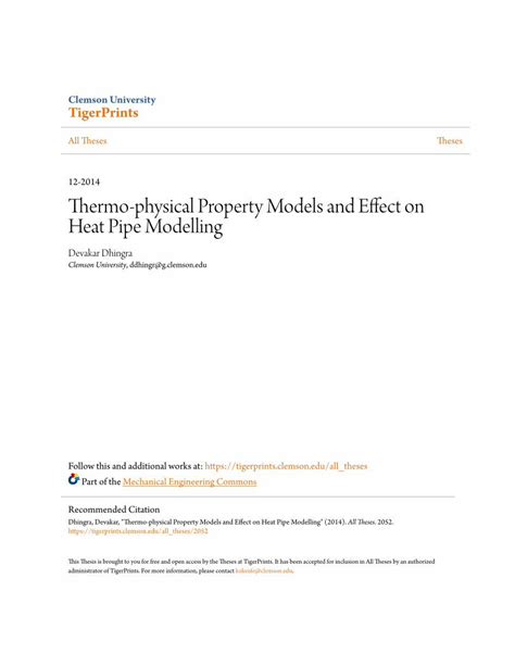 Pdf Thermo Physical Property Models And Effect On Heat Pipe Dokumentips