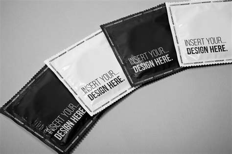 Premium Psd Monochrome Condom In Plastic Packaging