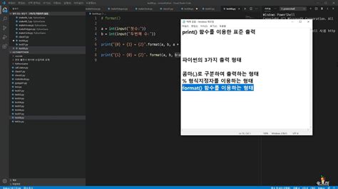 파이썬 입출력 함수 포맷함수 YouTube