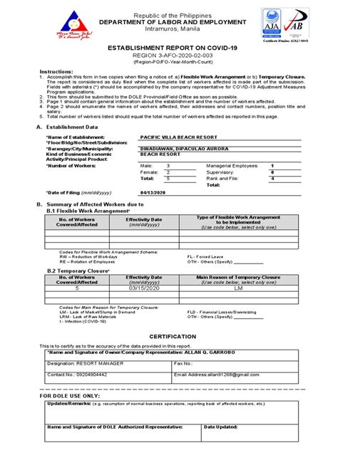 Dole Form Pdf Employment Unemployment Benefits
