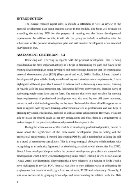 Developing Professional Practice Reflection And Amended Personal