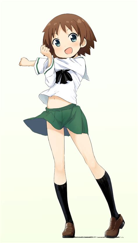 Safebooru Abe Kanari Black Legwear Brown Hair Crossed Arms Girls Und