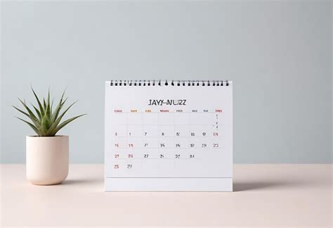 Exibição De Tabela Com Maquete De Calendário Na Vida Real Imagem