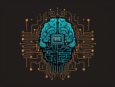 Robotic Human Brain With Detailed Circuits Concept Art Of Artificial Intelligence Machine