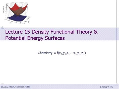 Lecture Density Functional Theory Potential Energy Surfaces