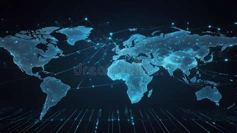 Global Digital Network Connection Futuristic Technology Visualization Stock Illustration