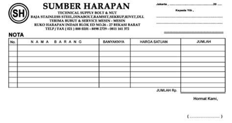 Detail Contoh Nota Pembelian Atk Koleksi Nomer