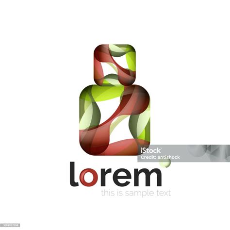 겹치는 부드러운 모양으로 만든 추상적인 기하학적 로고 0명에 대한 스톡 벡터 아트 및 기타 이미지 0명 고리 사슬 곡선