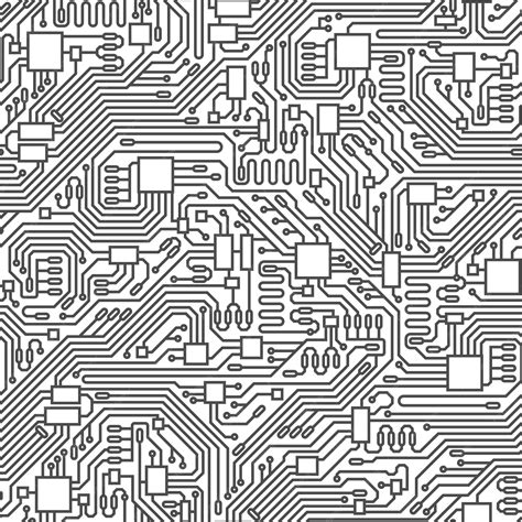 Premium Vector Circuit Board Seamless Pattern Vector Illustration