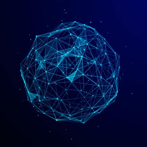 Premium Photo Futuristic Digital Shape From Dots And Lines Network Connection Structure Big