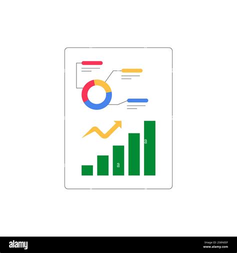 Colorful Statistical Charts And Growth Graphs In Flat Vector