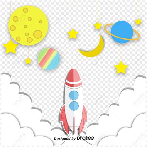 카트 일러스트 로켓 별 요소우주만화삽화 Png 일러스트 무료 다운로드 Lovepik