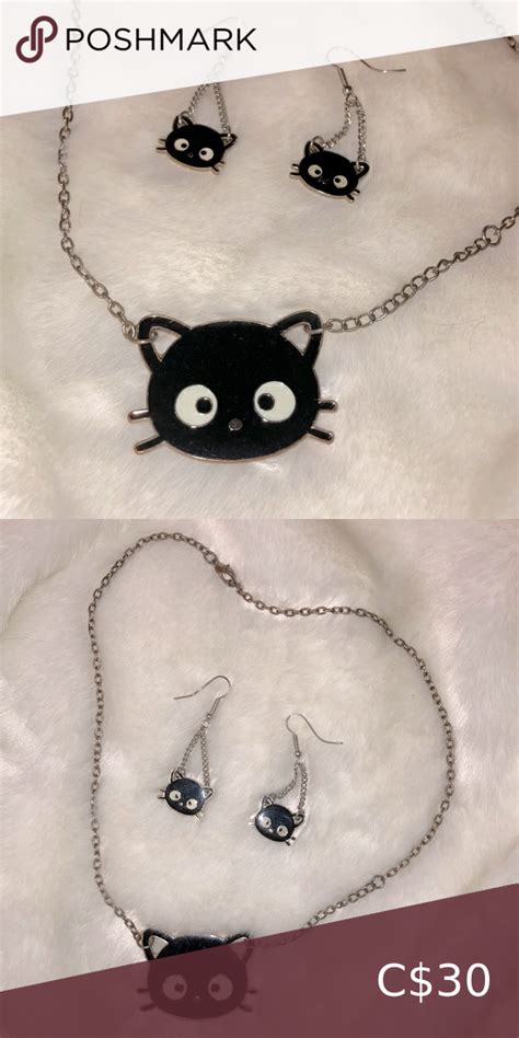 Stylish Chococat Necklace And Earrings Set