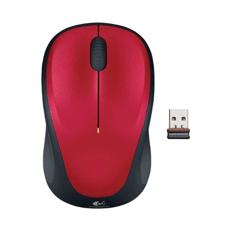 Logitech M235 Red Rubber Sides Wireless Mouse Bd
