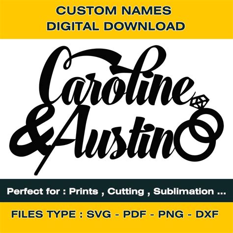 Personalized SVG With Names SVG Design For Couples Names With Heart SVG Art For Wedding