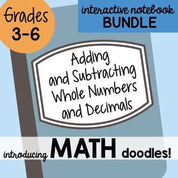 Math Interactive Notebook Bundle Adding Subtracting Numbers
