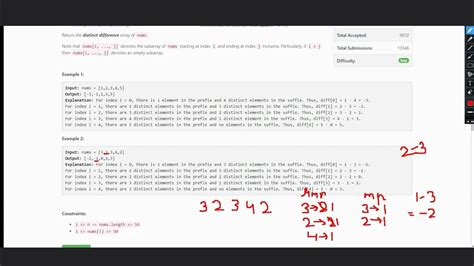 2670 Find The Distinct Difference Array Leetcode Weekly Contest 344 Full Solution With Code