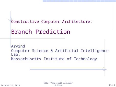 Pptx Constructive Computer Architecture Branch Prediction Arvind