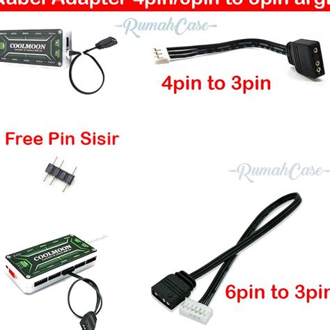 Jual Kabel Adapter ARGB Fan 4 6 To 3 5v Mobo Led Strip Kipas Converter Konektor 4 6 3 Addressae
