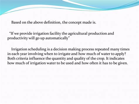 Irrigation Scheduling And Approaches Pptx