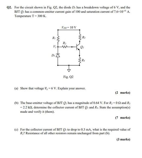 Solved Q2 For The Circuit Shown In Fig Q2 The Diode D Chegg Com