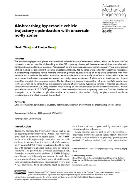 Pdf Air Breathing Hypersonic Vehicle Trajectory Optimization With