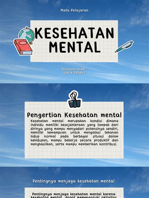 presentasi tugas kelompok minimalis estetik biru langit dan awan