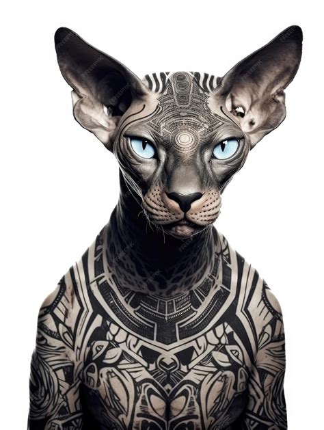 Caricatura De Gato Sphynx Egipcio Sobre Fondo Blanco Foto Premium
