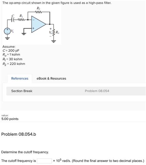 Solved The Op Amp Circuit Shown In The Given Figure Is Used