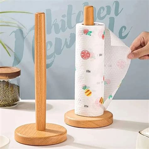 ДЪРВЕНА ПОСТАВКА ЗА КУХНЕНСКА ХАРТИЯ ДЪРЖАЧ ЗА КУХНЕНСКА РОЛКА