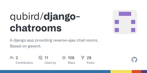 GitHub Qubird Django Chatrooms A Django App Providing Reverse Ajax Chat Rooms Based On Gevent