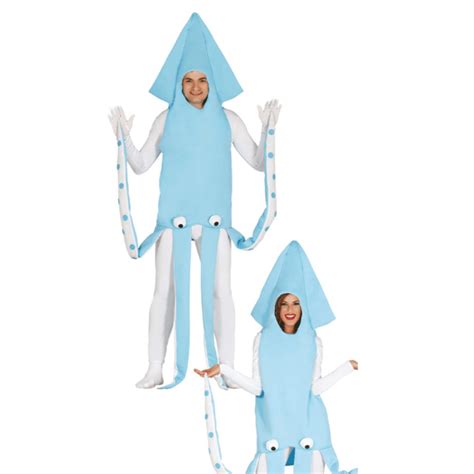 Volwassenkostuum Inktvis Blauw Wit Feestwarenhuisnl