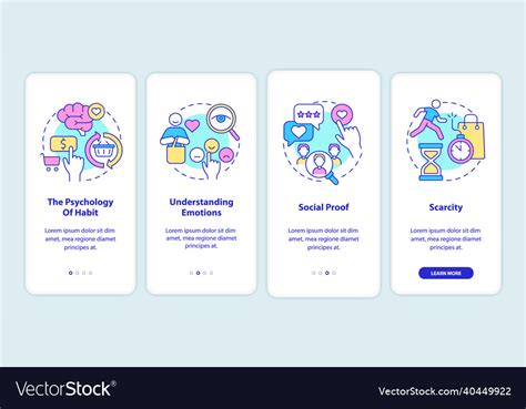 Neuromarketing Principles Onboarding Mobile App Vector Image