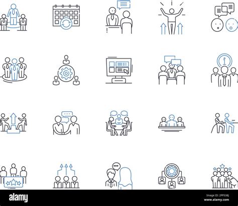 Customer Service Line Icons Collection Hospitality Communication