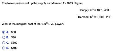 Solved The Two Equations Set Up The Supply And Demand For Chegg Com