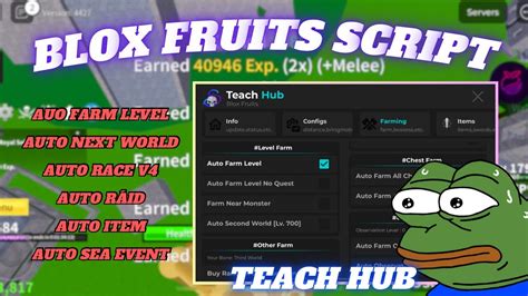 Blox Fruits Script Cách Hack Blox Fruits Auto Farm Level Treo Đảo Race V Sea Event Raid