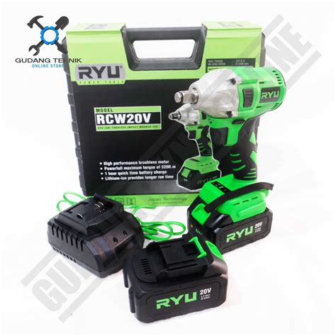 Jual Mesin Impact Wrench Cordless Ryu Rcw V Mesin Bor Baterai Pembuka Baut Motor Mobil Rcw