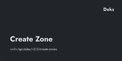 Create Zone
